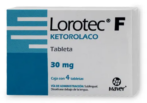 Ketorolaco (Lorotec F) 30mg caja con 6 tabletas sublinguales – Orkline